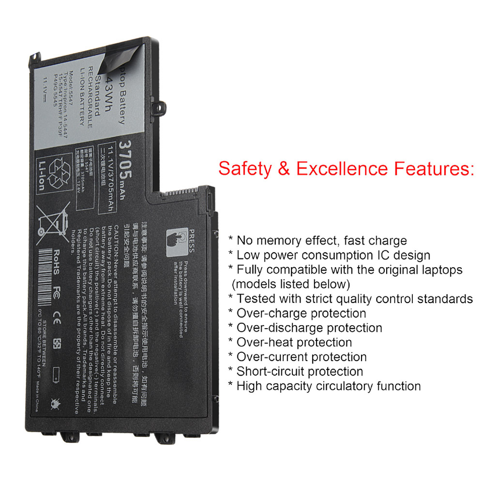 For Dell Inspiron 14 5447 15 5547 5442 5542 Seri Battery TRHFF N5447 ...