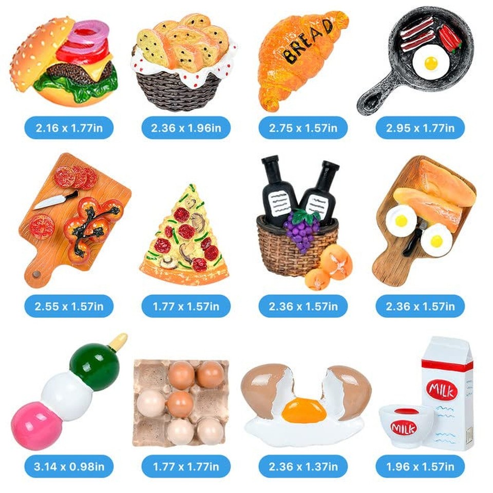 12Pcs Food Magnets for Fridge Magnets, 3D Resin Cute Food Fridge ...
