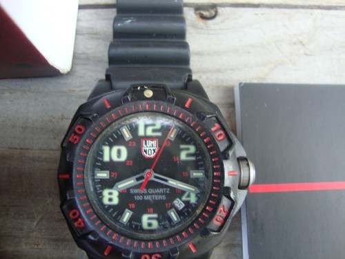 Luminox Sentry 0200 Series 43mm Carbon Black And Red Mens Watch XL.0215 ...