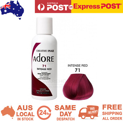 Adore Semi Permanent Hair Color Colouring Cream 71 Intense Red 118ml ...