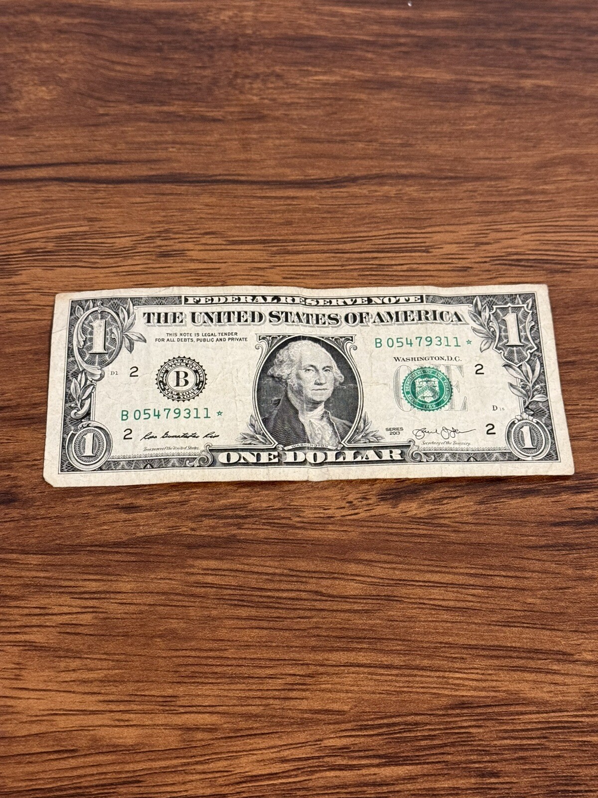 2013 - $1 Dollar Duplicate B Series Error Star Note - Rare Bill ...