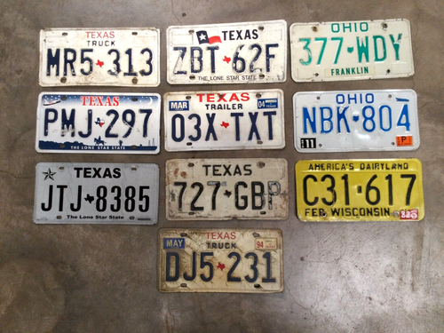 10 EXPIRED TEXAS OHIO WISCONSIN LICENSE PLATES | eBay