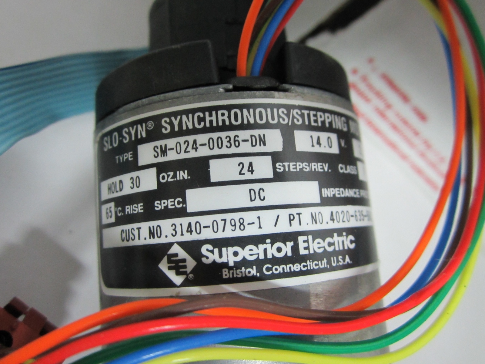 STEPPER MOTOR SUPERIOR SYNCHRONOUS STEPPING MOTOR POSITIONER OPTICS BIN ...