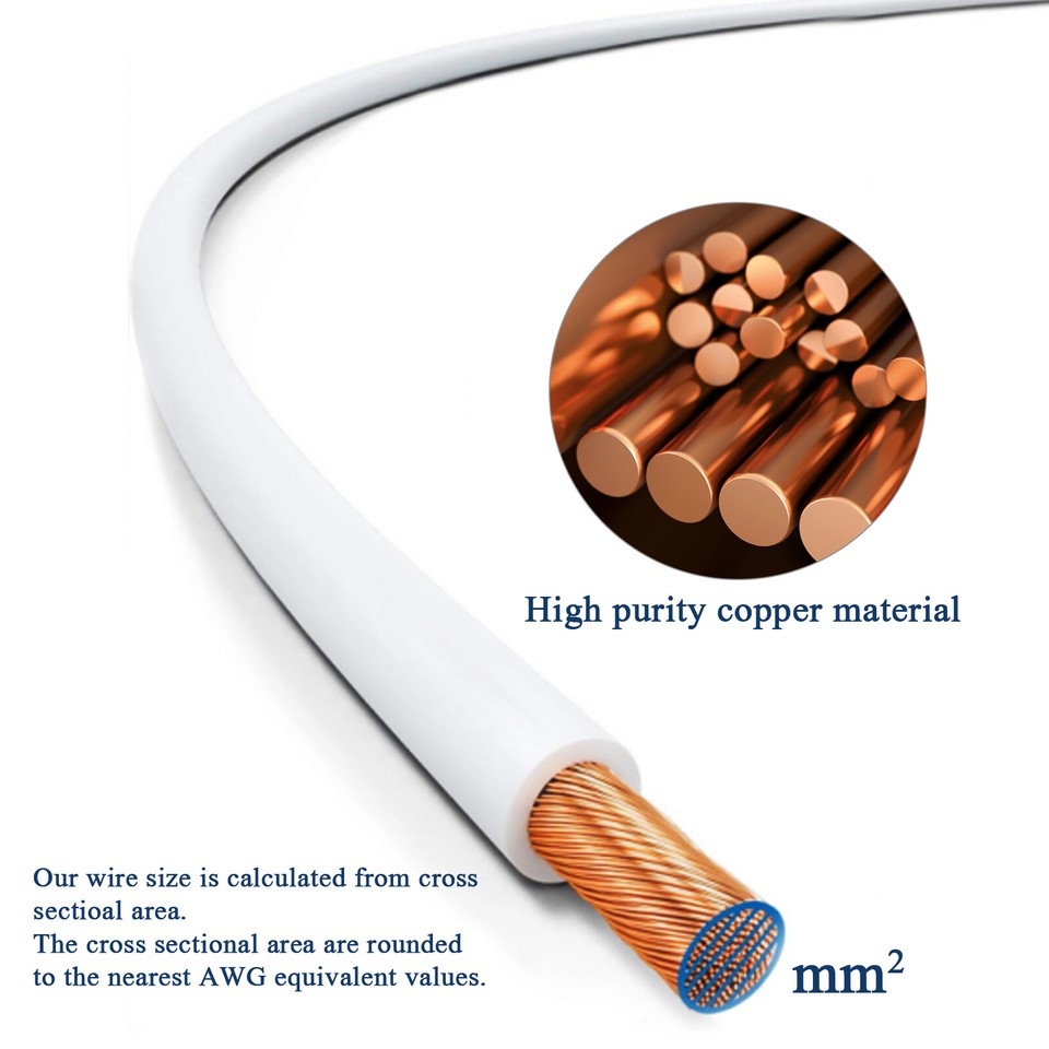 8 10 12 14 16 18 Gauge Pure Copper Primary Wire Power Cable Assortment ...