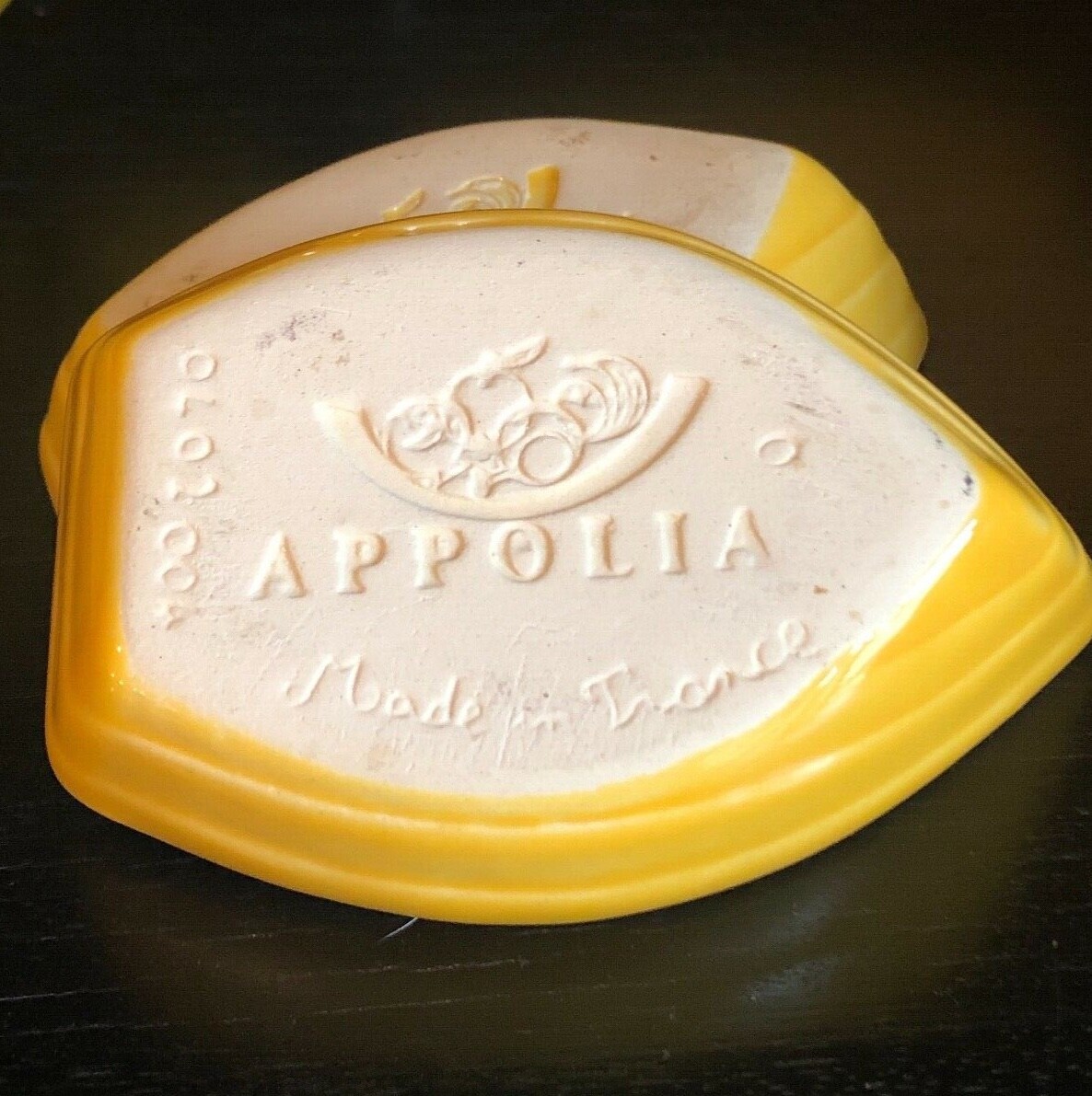 2 Vintage APPOLIA Bretagne Céramique Yellow BOAT Baking Stoneware ...