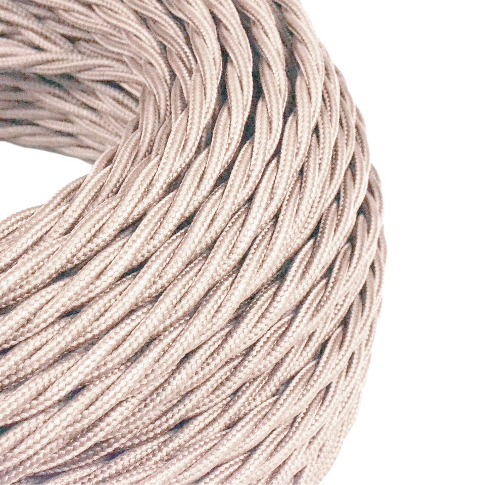 Italian Coloured braided lighting flex 2/ 3 core cord Vintage Retro ...