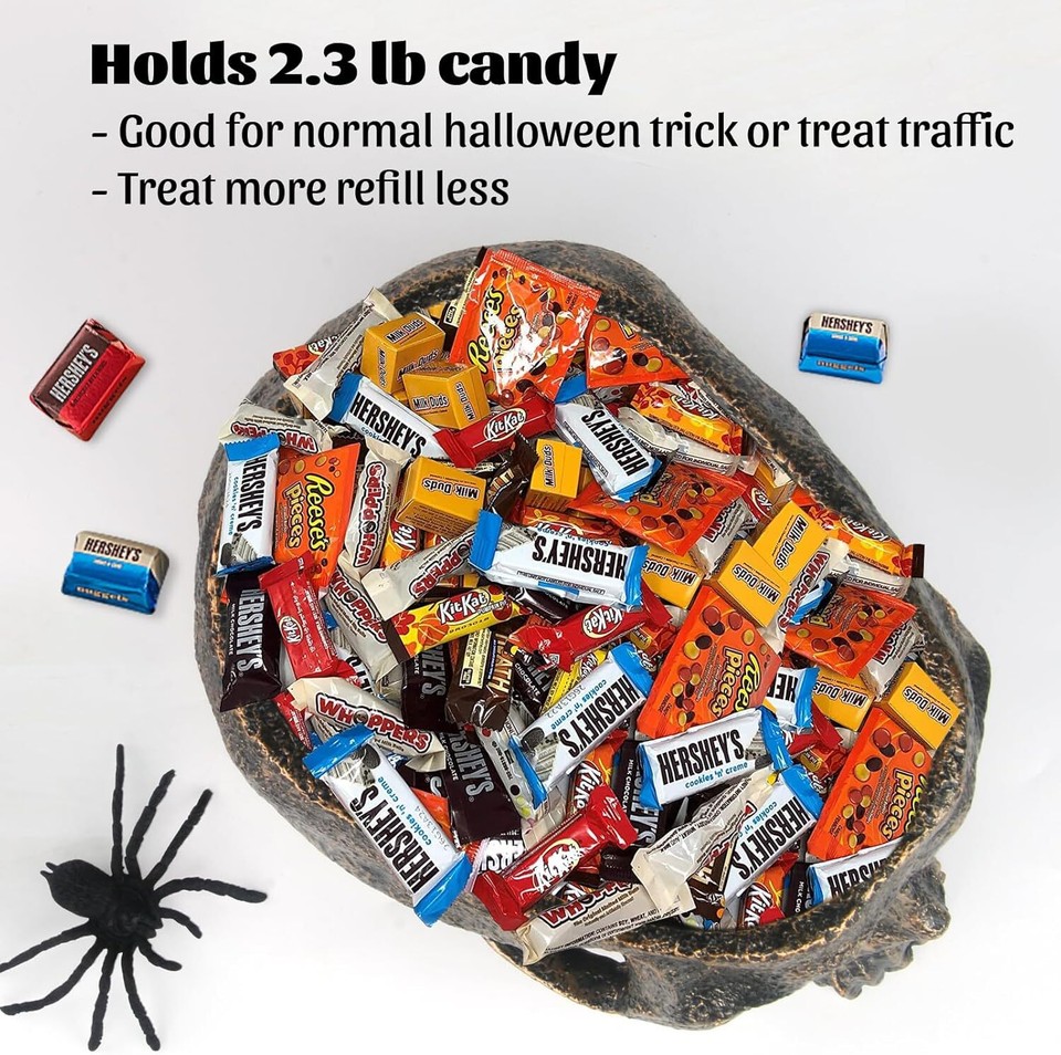 Large Halloween Candy Bowl Holder Skull Candy Dish Indoor Outdoor ...