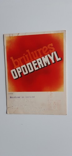 Buvard carte brûlures OPODERMYL LABORATOIRES Docteur ROUSSEL | eBay