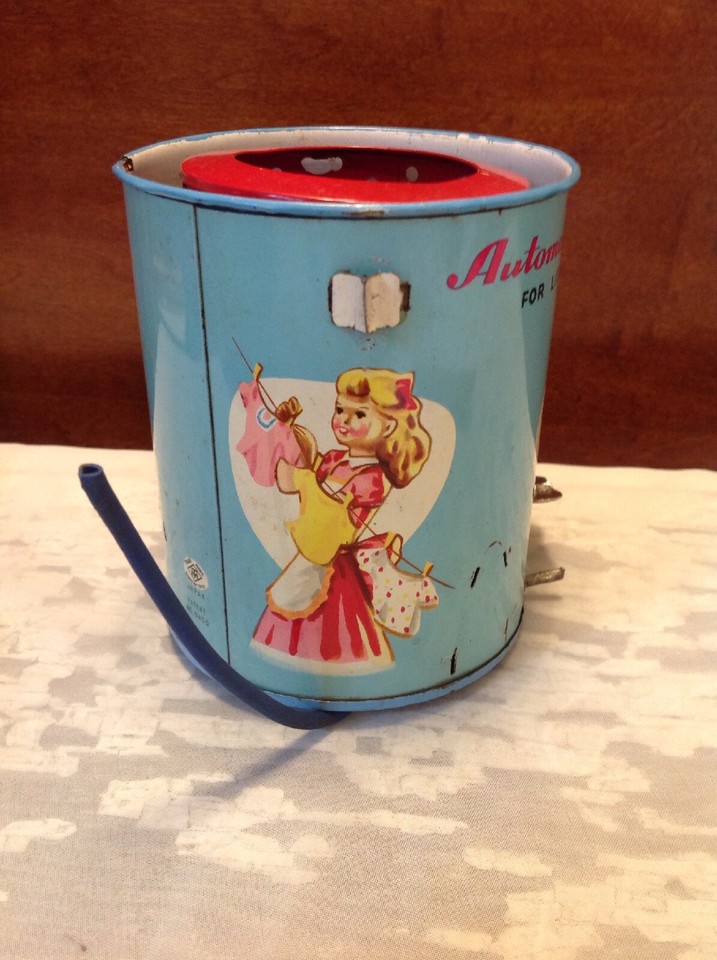 Vintage Trade Mark Toys-Japan Tin Litho Wind Up Automatic Spin Drier ...