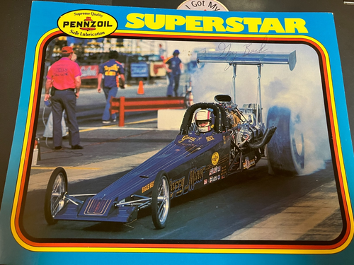 Gary Beck autographed photo PENNZOIL NHRA HOF Drag Racing *FREE ...