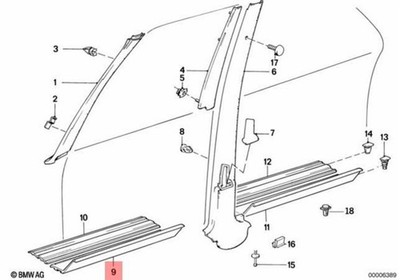 Genuine BMW E30 316 316i 318i 320i 320is 323i 324d Sill Strip Front ...
