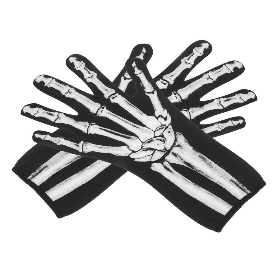 Ghost Gloves Halloween Skull Skeleton Gloves Death Gloves Scary Party ...