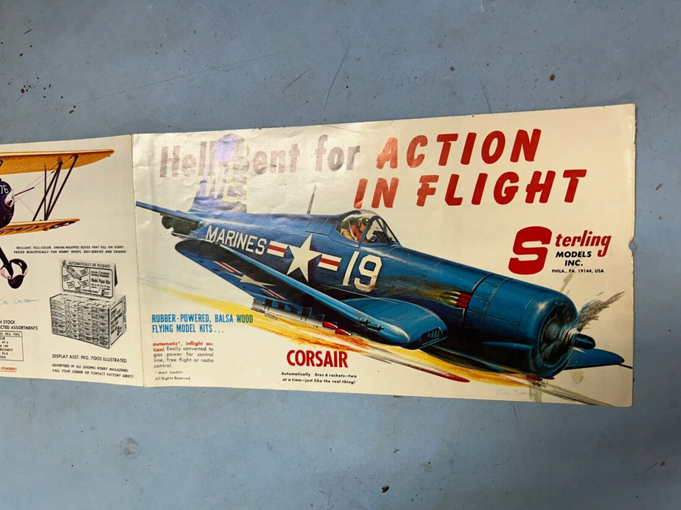 STERLING MODELS GAS RC CL FF RUBBER POWERED ACTION IN FLIGHT DAMAGE ...