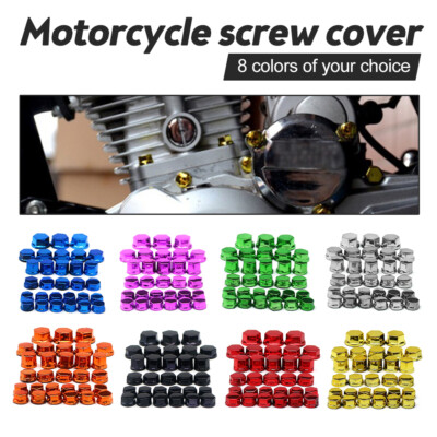 30 Piece Universal Motorcycle Nut Bolt Cap Cover Kit Red | Plastic ...