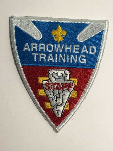 BSA Arrowhead Training STAFF Patch Boy Scouts of America Silver Border ...