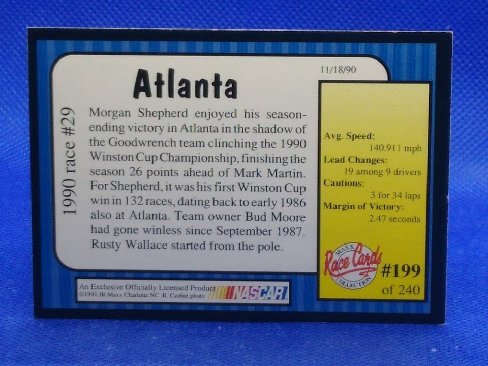 Morgan Shepherd 1991 Maxx Race Cards #199 AUTOGRAPH | eBay