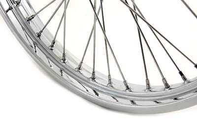 V-Twin 21" x 2.15" Chrome 40 Spoke Spool Front Wheel for Custom Use | eBay