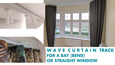 400 cm METAL WAVE CURTAIN TRACK for ALL Windows + FIXTURES - sent in ...