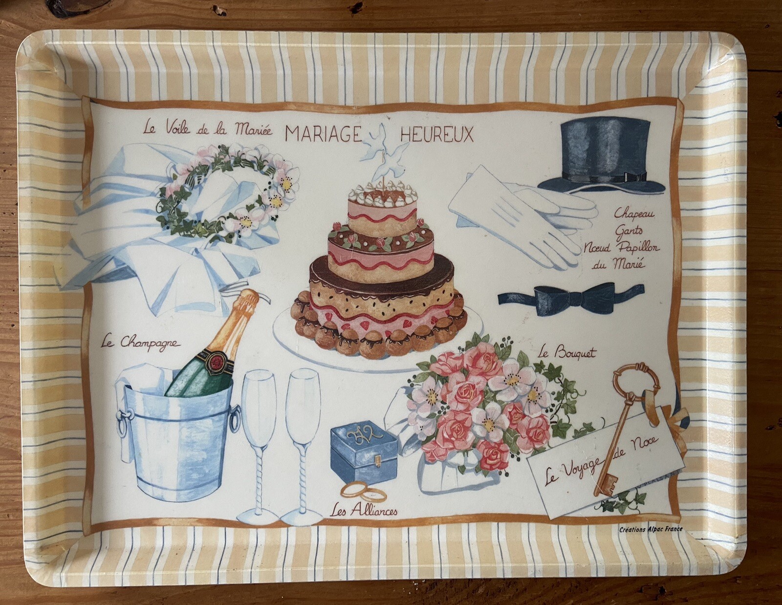 Wedding, Marriage, Shower Serving Tray CREATIONS ALPAC FRANCE Mariage ...