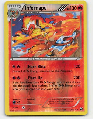 2016 Pokemon, Steam Siege, #20/114 Infernape, Reverse Holo Rare | eBay
