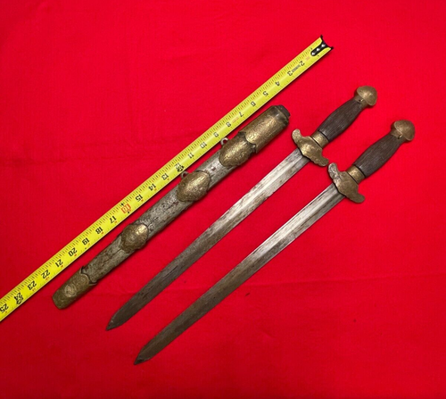 EARLY RARE PRE WW2 CHINESE DOUBLE BUTTERFLY SWORD w SCABBARD | eBay