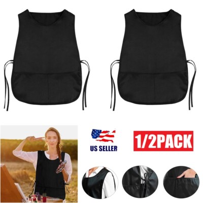 2× Cobbler Apron for Women Men with 2 Pockets Waterproof Art Smock ...