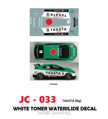 JC-9033 White Toner Waterslide Decals TAKA BIG For Custom 1:64 Hot ...