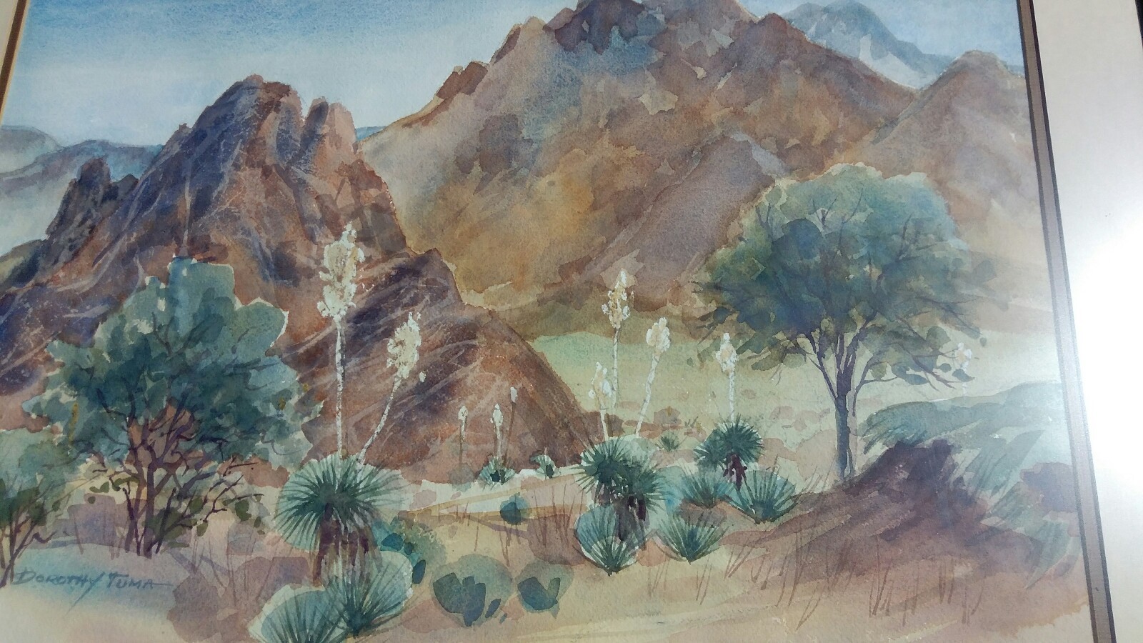 Original Dorothy Tuma Desert Mountain Watercolor Painting New Mexico | eBay