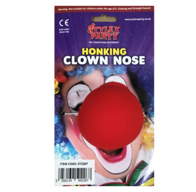 RED NOSE DAY HONKING CLOWN NOSE CE CHILDRENS KIDS FANCY DRESS COSTUME ...