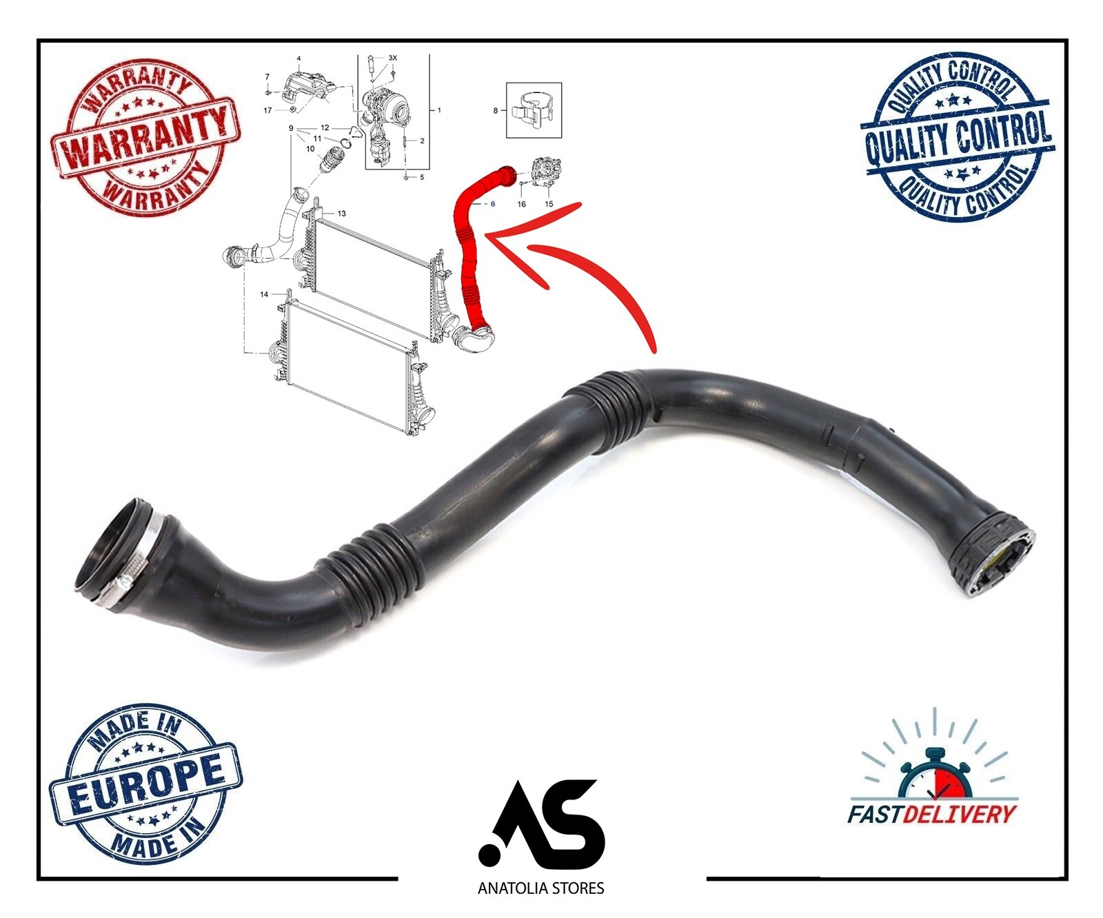 Turbo Intercooler Outlet Pipe Hose For Vauxhall Insignia 1.6 Cdti ...