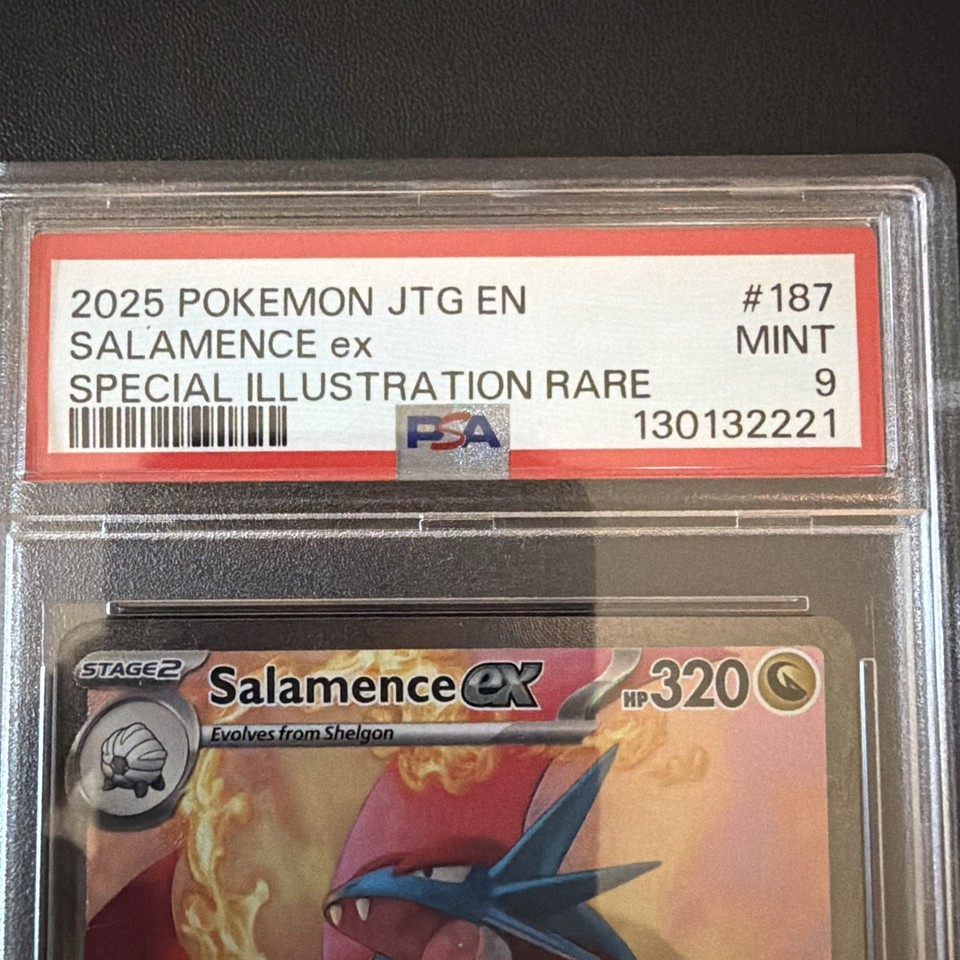 PSA 9 Pokemon Salamence ex SIR 187/159 Sv09: Journey Together Holo MINT ...