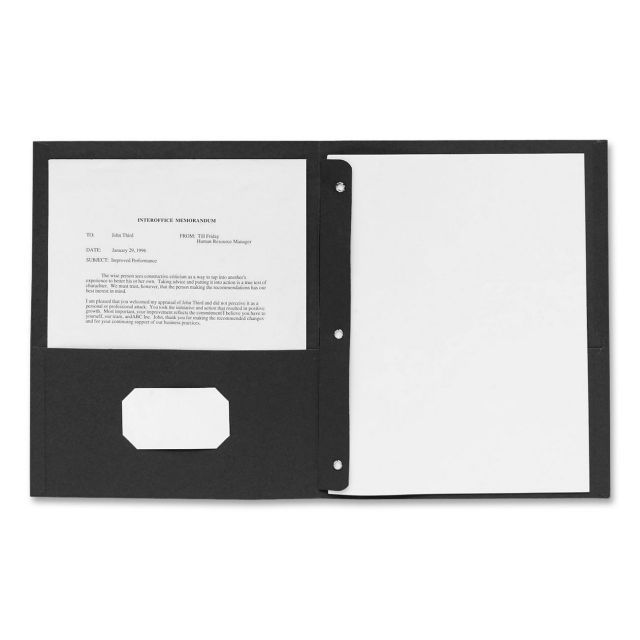Business Source Two Pocket Folder - Letter 8.50" x 11" 3 Fastener 100 ...