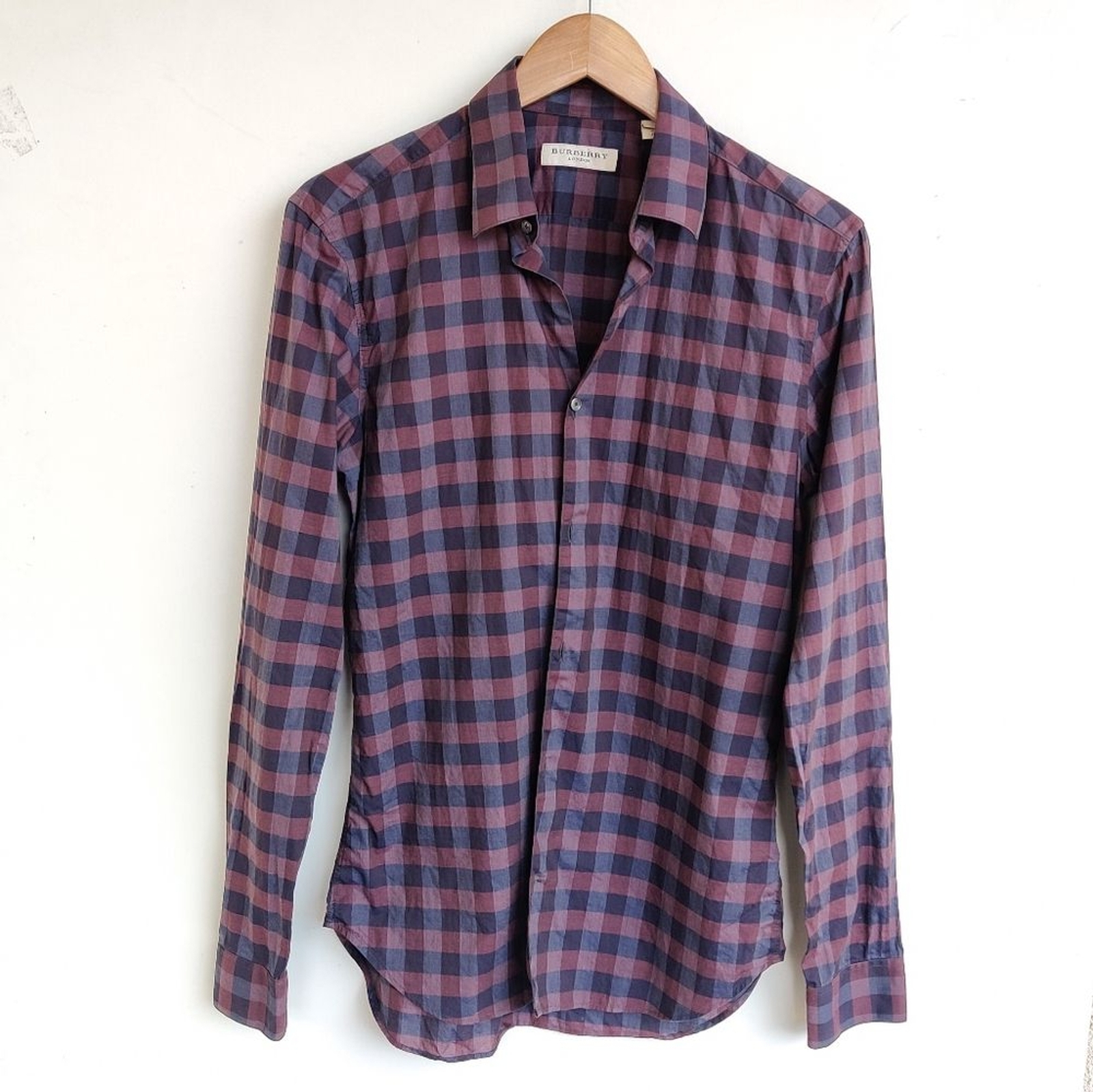 Burberry London Blue and Red Check Button Down Shirt … - Gem