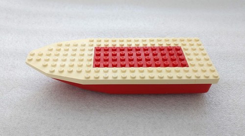 Lego Part Brick: Red and Cream Color Floating Boat Ship Hull Unitary ...