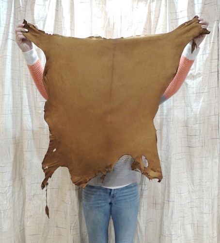 SADDLE BUCKSKIN Leather Hide for Native Crafts Taxidermy SCA LARP Skin ...