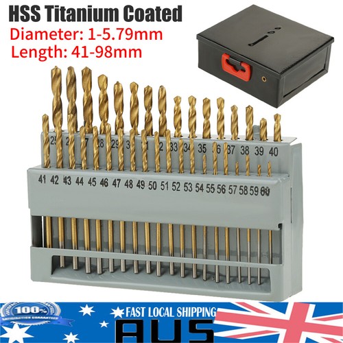 60pcs Twist Drill Bit Combination Set Straight Shank High Speed Steel ...