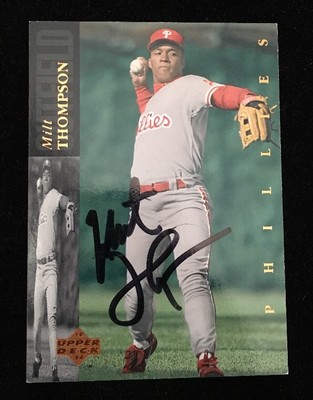 MILT THOMPSON 1994 UPPER DECK Autograph Signed AUTO Baseball Card 184 ...
