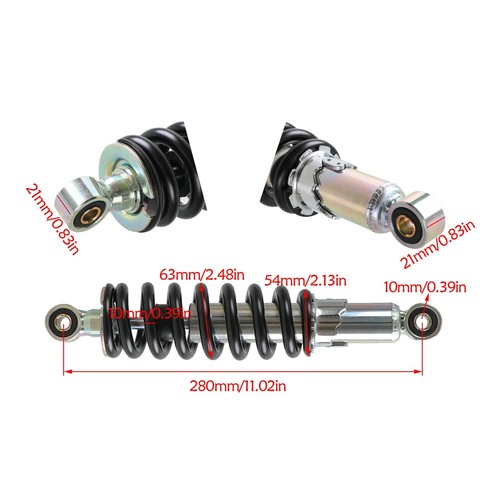 800LBS 280mm 11" Rear Shock Absorber Suspension for Pit Dirt Bike ...