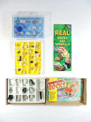 LOT of 3 Collections of Rocks, Gems, Minerals, Fossils Smithsonian ...