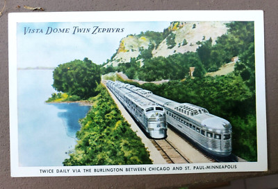 Vista Dome Twin Zephyrs Burlington Railroad Minneapolis to Chicago ...
