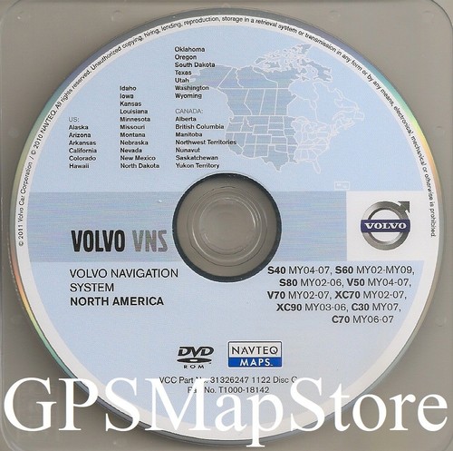2004-2007 Volvo S40 C30 GPS Navigation DVD West U.S CANADA Map 2012 ...