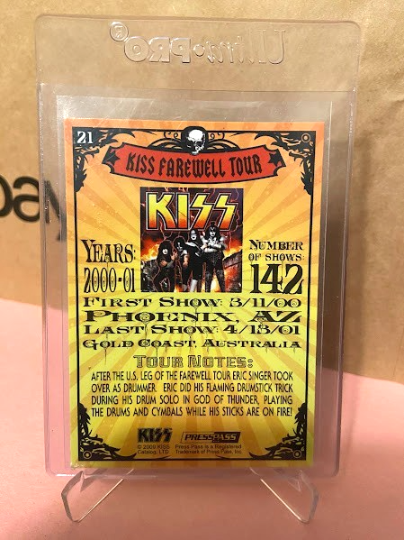 KISS-Trading Card-2009 Press Pass Tour Edition-#21-Licensed-Authentic ...