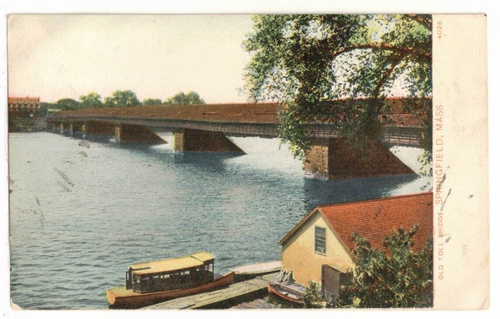 1910 PC: Old Toll Bridge at Springfield, Massachusetts | eBay