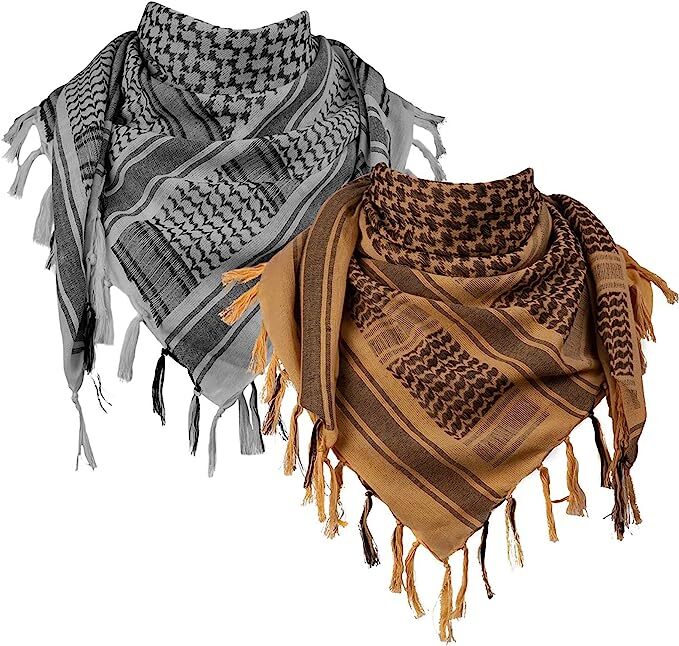 Multifunctional Shemagh Head Scarf - 100% Cotton Keffiyeh Arab Desert ...