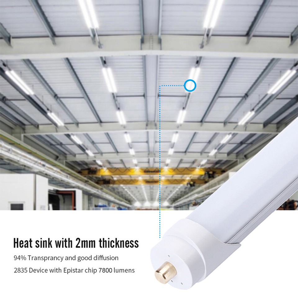 4Pack T8 8FT Led Tube Light 8' Led Bulbs Single Pin 65W FA8 Led Shop ...
