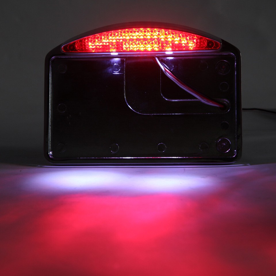 Motorcycle Chrome Side Mount License Plate Tail Light For Honda Shadow ...