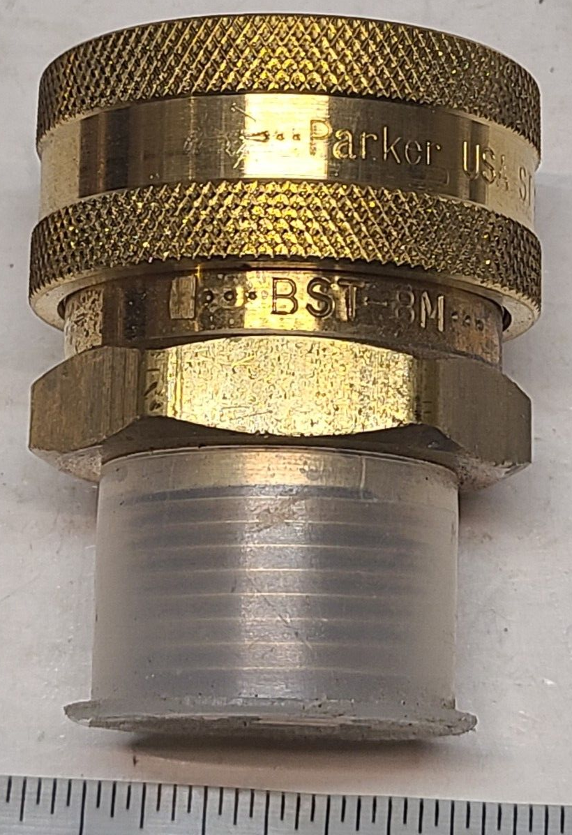 Parker BST-8M Hydraulic Quick Connect Hose Coupling, Brass Body, Sleeve ...