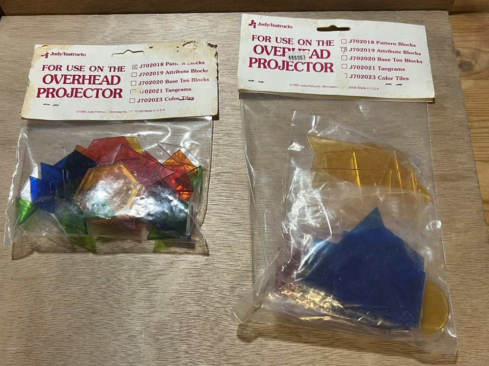 NEW 2 Sets 1990 OVERHEAD PROJECTOR JUDY/INSTRUCTO J702018/ 19 ATTRIBUTE ...