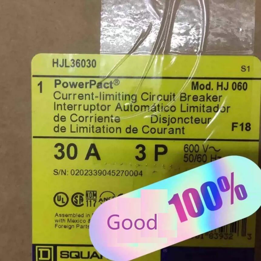 Square D HJL36030 Power Pact H 30 A 3-Pole Thermal Magnetic Circuit ...