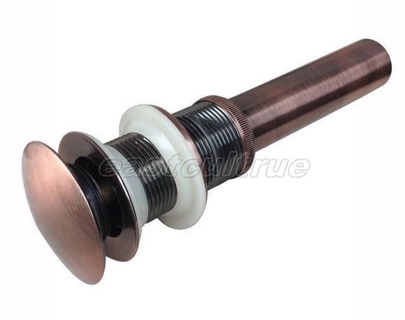 Red Copper Large Round Cap Pop UP Bathroom Sink Drain Without Overflow ...